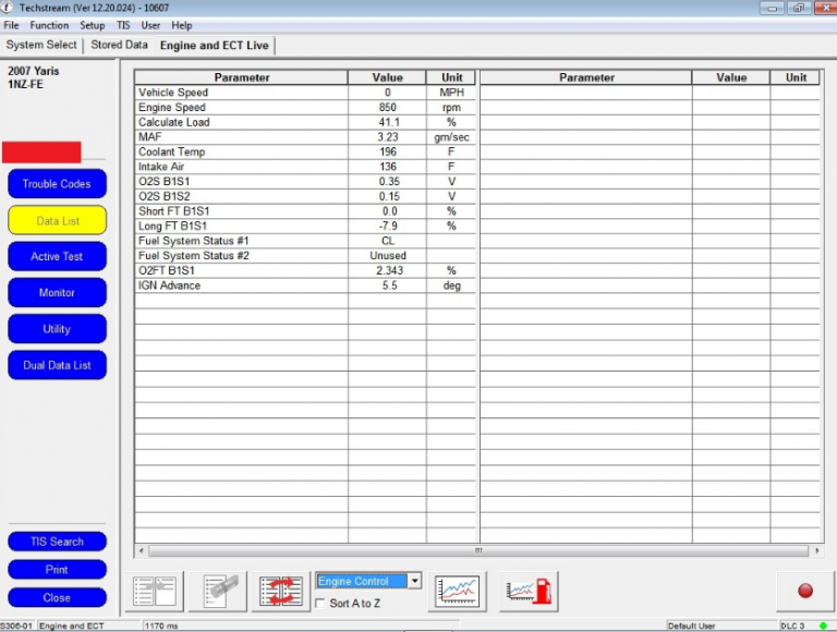 Monitoring Data Engine menggunakan TECHSTREAM TIS Software v12.20.024 ...