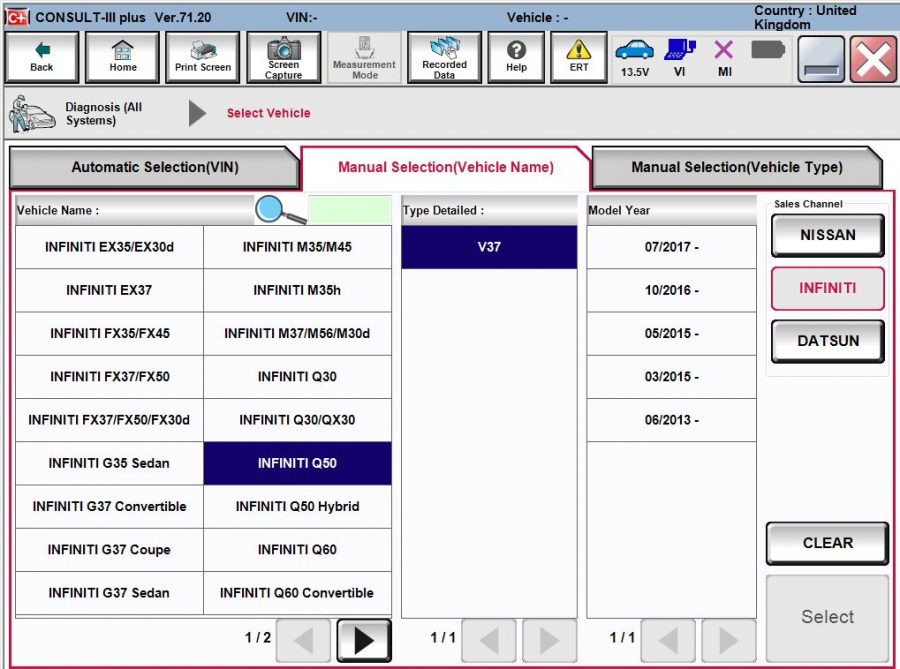 Can Nissan Consult3 plus do steering reprogram on 2015 Infiniti Q50 ...