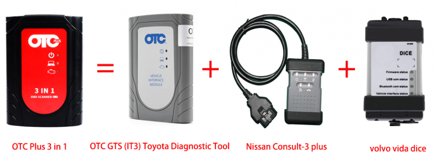 Toyota ITS + Nissan Consult 3 Plus + VOLVO VIDA DICE OTC 3 in 1 Car ...