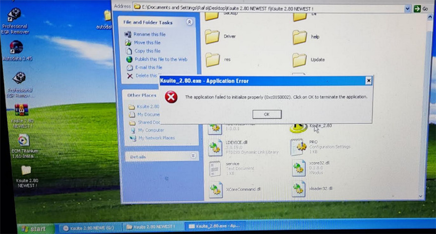 KESS V2 error ‘The application failed to initialize properly 0xc0150002 ...
