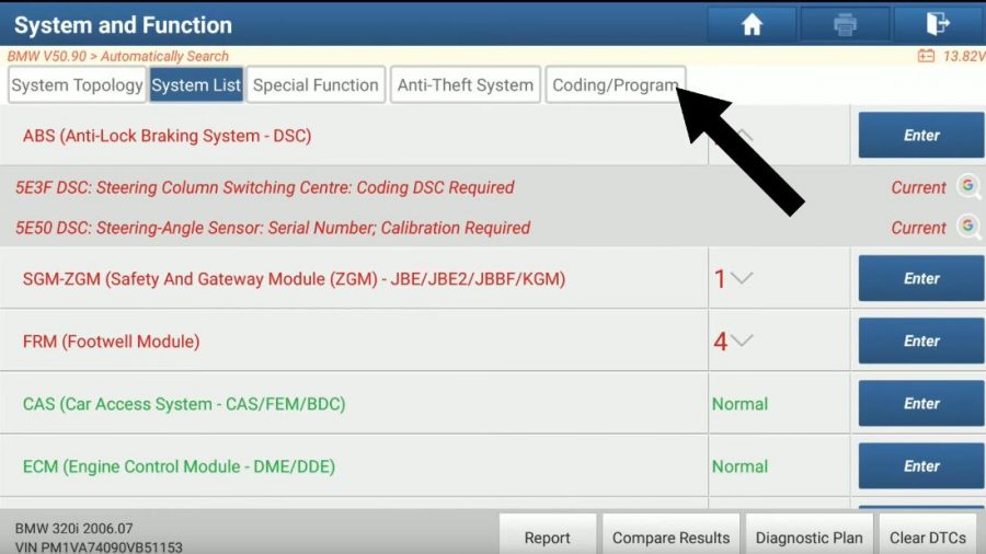 Launch X431 PAD do DSC ABS coding for BMW E90 2006 – The Blog of www.obd2tool.com