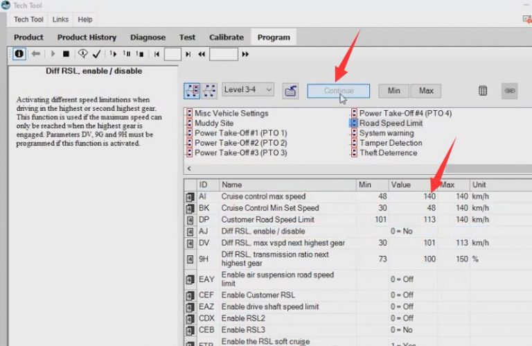 Volvo VN V2 ES02 truck speed limit programming by Nexiq USB2+Techtool ...