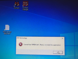 How to solve the issue when installed the FoxFlash software appear “Cannot find ‘DFB2XX.dll ...