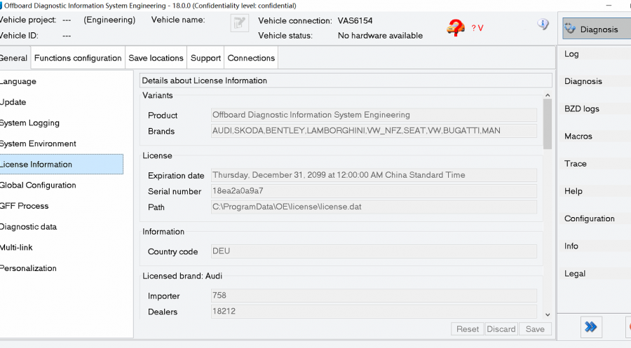 Latest ODIS V24.1.1 and ODIS Engineering V18 Software For VAS6154A ...